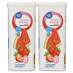 Great Value Strawberry Watermelon Drink Mix, 6 Count, 2.5 Oz, Set of 3