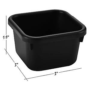 Masirs Interlocking Drawer Organizer Bins, Durable Plastic, Various Sizes for Custom Layout Design, Great for Desk Drawer, Tool Box or Garage Organization, (Black | 8-Piece Set)