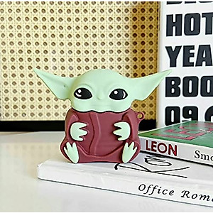 Generic2 Cute AirPod 1&2 Case, Silicone Cover with Keychain [Baby Yoda]