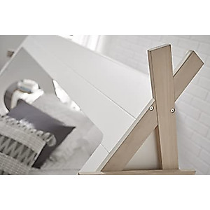 Ti Amo Savannah Teepee Bed & Trundle, White/Natural