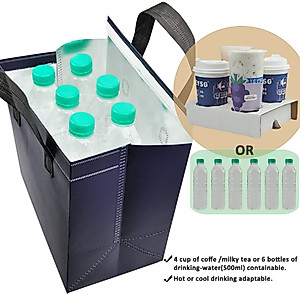 AIVYGDEN 60pcs Insulated Take Away Bags,Thermal Insulation Food Bag for Coffee,Milky Tea,Take-away Dinner,Fresh Seafood,Cold or Warm Food drive for Restaurant,Retail Store or Picnic/BBQ (bule)