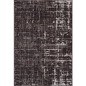 Rugs.com Valencia Collection Area Rug – 4' x 6' Charcoal Low Rug Perfect for Entryways, Kitchens, Breakfast Nooks, Accent Pieces