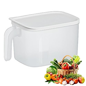 Fridge Lid Box - Clear Fridge Organizer Bin, Stackable Freezer Storage Container | Ice Bin Freezer Food Organizer with Lid and Handle, Frosted Transparent Bins Refrigerator Organizer Bin for Fruits