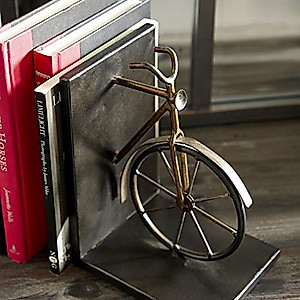 Deco 79 Metal Bike Bookends, Set of 2 6"W, 9"H, Black