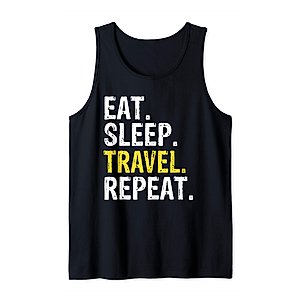 Eat Sleep Travel Repeat Traveler Gift Tank Top