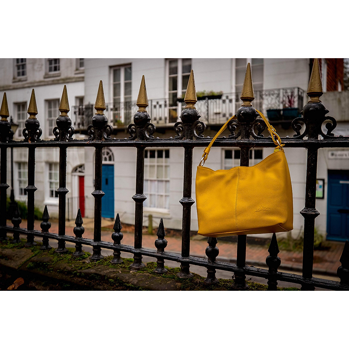 LiaTalia Womens Genuine Italian Leather Medium Size Shoulder Hobo Bag - Adjustable Long Strap Handbag - EMMY [Silver]