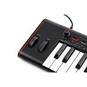 IK Multimedia iRig Keys 2 portable keyboard MIDI controller with 37 velocity-sensitive synth-action mini keys and headphone output, for iPhone, iPad, Mac, PC, Android