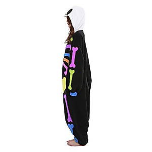 SAZAC Halloween Skeleton Colorful Onesie Costumes (Adults, Skeleton Colorful)