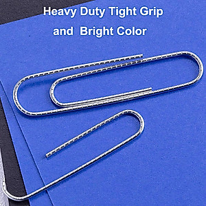 Vinaco Paper Clips Non Skid, 100 Pack Large Paper Clips 2 Inch (50 mm), Durable & Rust Resistant, Jumbo Paper Clips. Great for Office, School and Personal Use