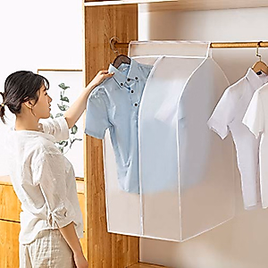XIAKE Garment Cover Moth-proof Dust Cover Coat Hanging Clothes Storage Bag Premium Thickened Clothing Organizer Moisture-proof Dust-proof Clothes Cover (24"L * 20"W * 35"H)