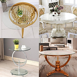 SAGIDAR Round Tempered Glass,Tempered Glass Round Table Top, Clear Glass High Gloss, Round Table Glass Top, Kitchen Dining Table Top, Tempered Glass Top, 15IN 24IN 30IN 35IN 40IN