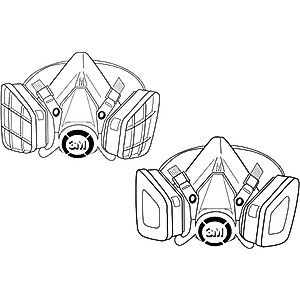3M Disposable Respirator, Half Face Piece Assembly 5301, Organic Vapor Respiratory Protection, Large Size