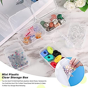 6Pcs Clear Plastic Beads Storage Containers Boxes Mini Storage Containers Box Clear Storage Small Plastic Containers with Lids for Small Items Beads Business Cards Pills Beads Jewellery Craft Items