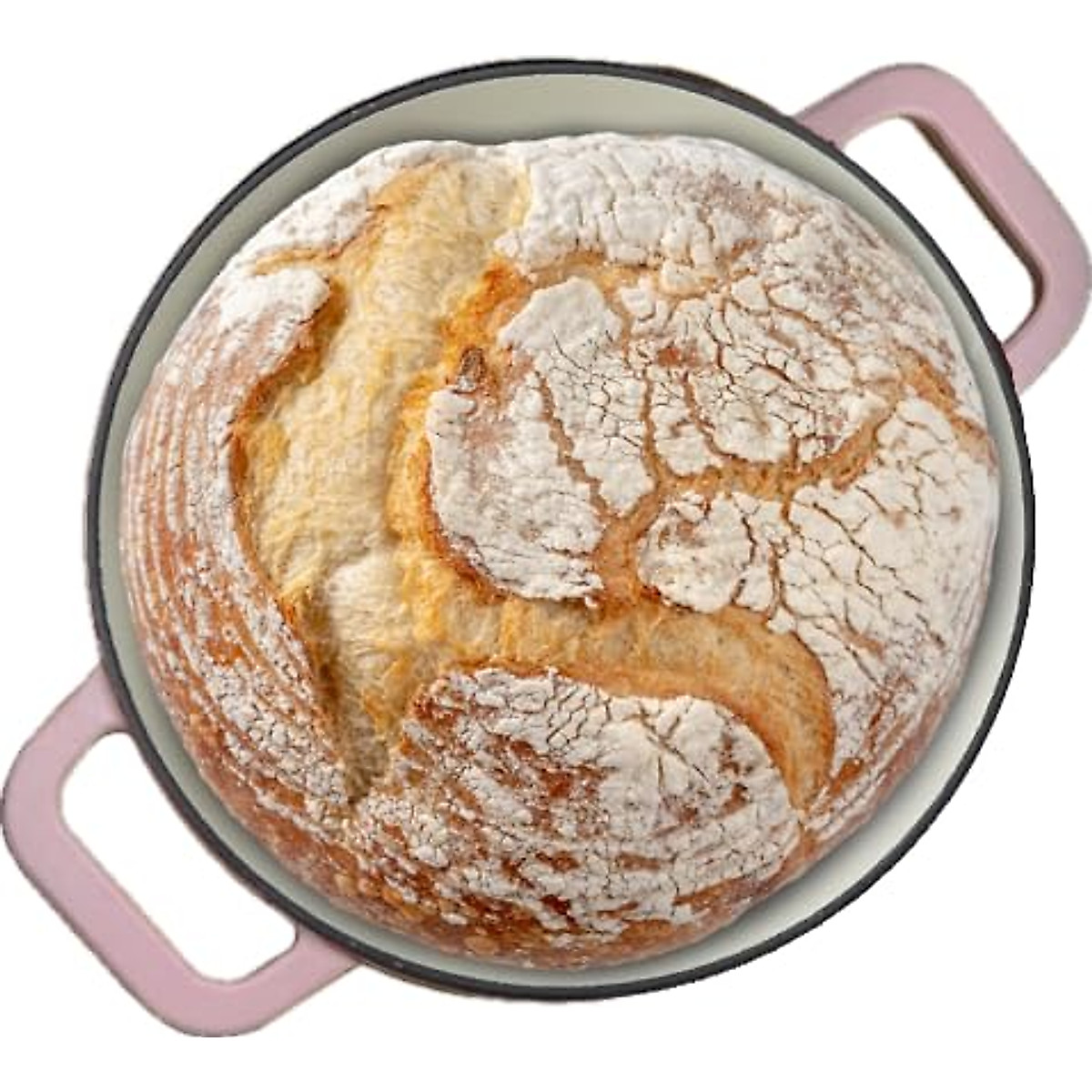 Cuisiland Enameled Cast Iron Round Bread Oven with 10-inch Diameter, 5-Quart Capacity, Handle for Cooking, Baking, Roasting, Stewing, and Braising, Suitable for Stoves, Ovens, and Grills