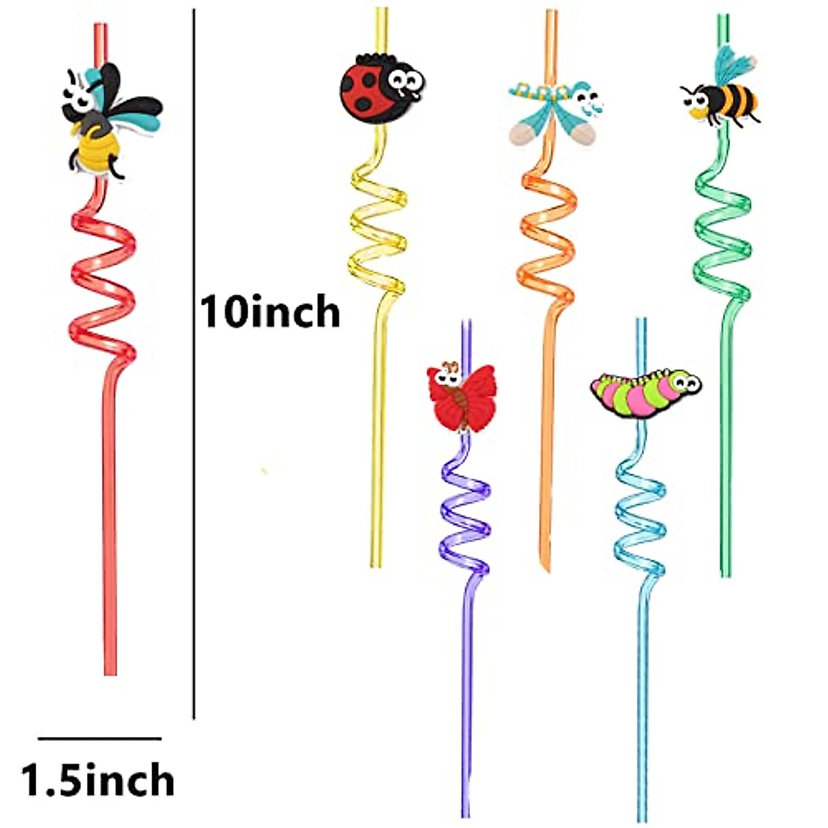 Bee Insect Themed Party Straws 24 Bee Insect Party Decorations Reusable Bee Insect Plastic Straws for Bee Insect Themed Party, Bee Insect Party Birthday Party Decorations, Holiday Birthday Decorations