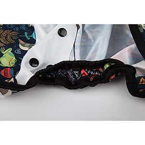 Baby Cloth Diaper Cover Nappy Hook and Loop Double Gusset 6.6lbs to 33lbs (Grey Arrow) One Size