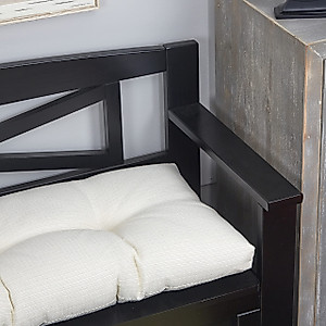 Klear Vu The Gripper Omega Non-Slip Tufted Bench Cushion for Indoor Furniture, Entryway Storage, Bay Window, Corner Nook or Piano Seat, 35 Inches, 01 Ivory