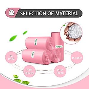 1.2 Gallon 80 Counts Strong Trash Bags Garbage Bags, Bathroom Trash Can Bin Liners, Small Plastic Bags for home office kitchen, fit 5-6 Liter, 0.8-1.6 and 1-1.5 Gal (Pink)