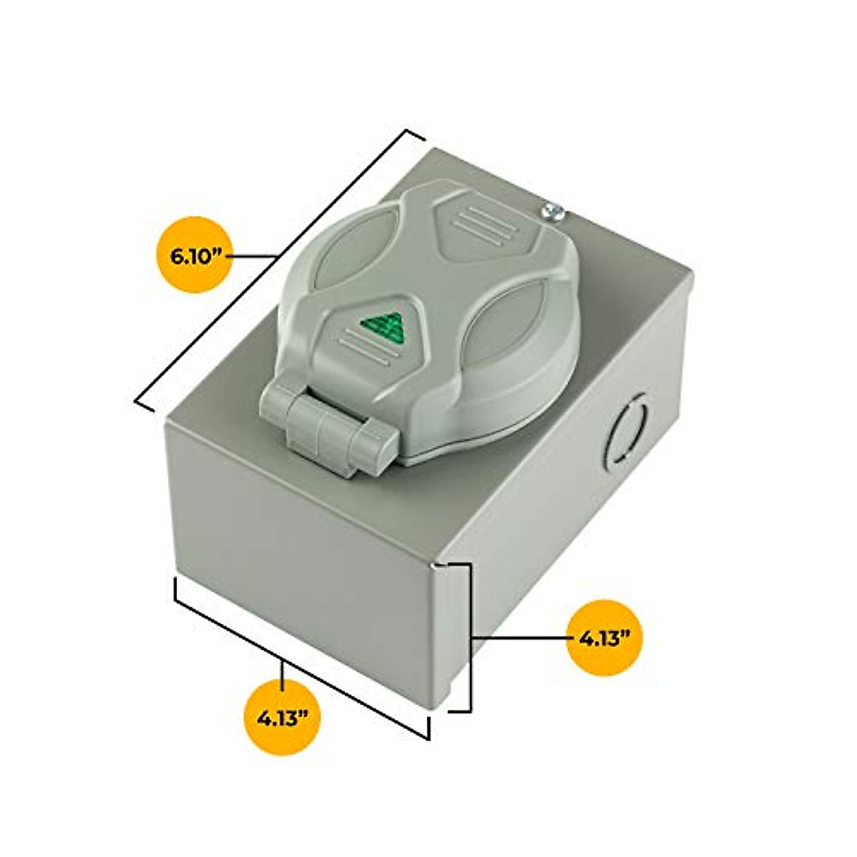 Halotronics Indoor/Outdoor 3-Prong Generator Power Inlet Box 30-Amp L5-30, 125V - Illuminated Clamshell - Latest Model