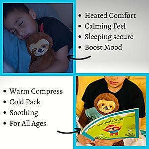Salomon Sloth, Weighted Stuffed Animals, Sloth Stuffed Animal, Machine Washable, Unscented Removable Microwavable Heating Pad, Large Plush Sloth