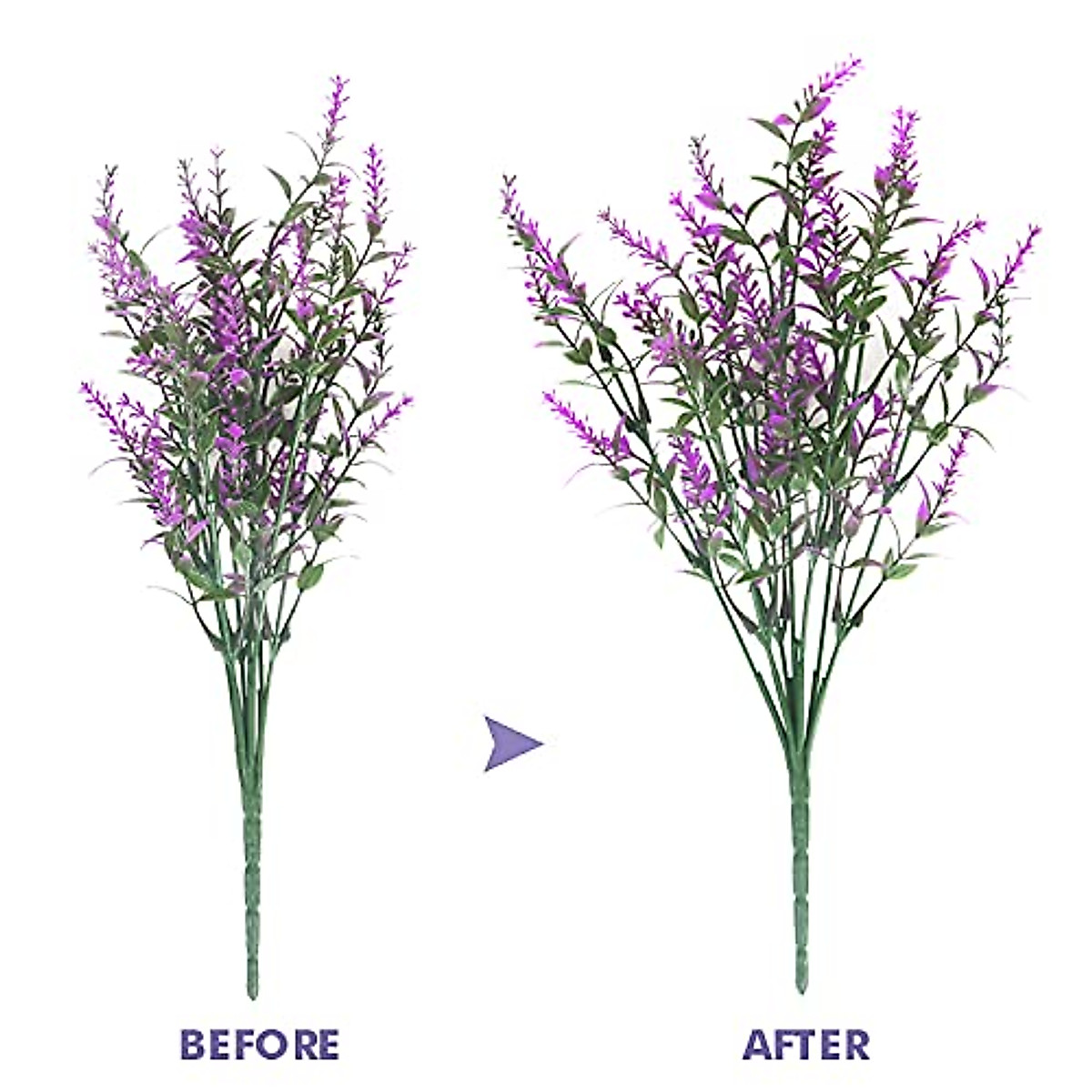 TELDRASSIL 18 Bundles Artificial Lavender Flowers Outdoor UV Resistant Fake Plastic Flowers Faux Plastic Shrubs for Indoor Outdoor Window Home Garden Decoration