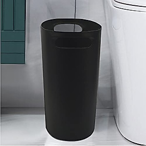Feisco Small Trash Can,2.6 Gallon Plastic Bathroom Wastebasket Garbage Can for Bathroom Bedroom Kitchen Office (Pack of 2, Black)