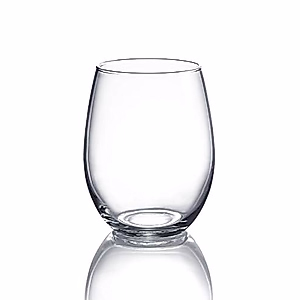 Luminarc Arc International N7337 Cachet Stemless Wine Glass,15 Ounce, Set of 4, Clear
