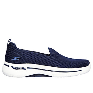 Skechers Women's Go Walk Arch Fit-Grateful Sneakers, Navy/White, 10
