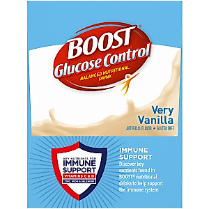 BOOST Glucose Control Balanced Nutritional Drink, Very Vanilla, Helps Manage Blood Sugar with No Artificial Colors, 6-8 FL OZ Bottles/Pack (Pack of 2)