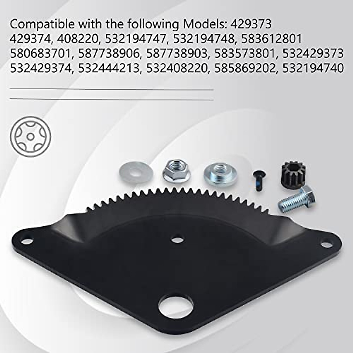 AMTHKNO 532194732 194732 Sector Plate/Steering Gear Rebuild Kit Compatible with Craftsman, AYP, Poulan Mower and Garden Tractor Replace Models 587738906 532194747