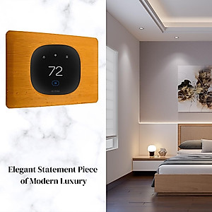 Elm Wood Rectangle Wall Plate for Ecobee Smart Thermostat Enhanced and Premium Cover Trim Backplate