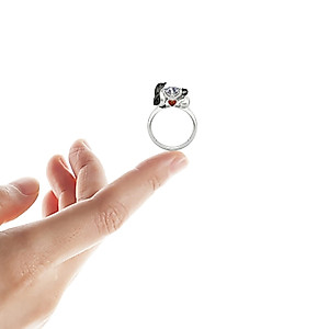 Women Penguin Solitaire Rings Engagement Rings Cubic Zirconia Bridal Wedding Bands Exquisite Jewelry (A, One Size)