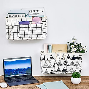 Wall Hanging Storage Bag 4 Pcs Wall Mounted Pocket Cotton Hanging Shelf Organizer with Sticky Hooks Multifunctional Over The Door Organizer Bin Bedside Storage Bag Wall Hanging Bag for Bunk Kitchen