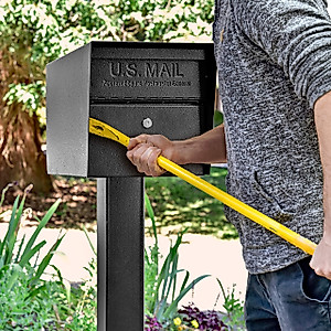 Mail Boss 7506 Mail Manager Security Mailbox and 7121 Mounting Post, Black