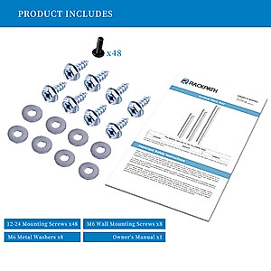 RackPath 12U Vertical Server Rack Rail Pair Kit, DIY Rack Build, 12-24 Screws x48