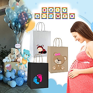 Qutuus 50pcs Gift Bags 8x4.5x10 Brown Paper Bags with Handles Bulk,Kraft Bags, Brown Gift Bags, Medium Size Gift Bag Bulk,Brown Bags, Kraft Paper Bag, Craft Bags