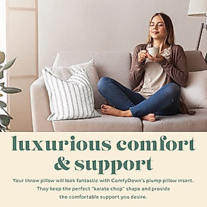 12X16 Decorative Throw Pillow Insert, Down and Feathers Fill, 100% Cotton Cover 233 Thread Count, Rectangle Pillow Insert - Made in USA