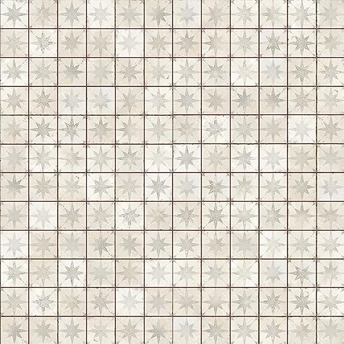 SomerTile FPEHMSW Harmonia Kings Star White 13" x 13" Ceramic Floor and Wall Tile