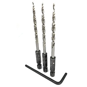 FTG USA Countersink Drill Bit Set 6 Pc #6 (9/64") Wood Countersink Drill Bit Pro Pack Countersink Set, with 3 Replacement Tapered Countersink Bit #6(9/64"), 1 Stop Collar, Hex Wrench