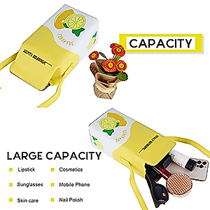 LUI SUI Girls Strawberry Milk Purse Cute Strawberry Milk Box Cross Body Bag Women Phone Wallet Shoulder Bags