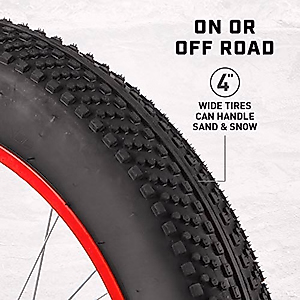 Mongoose Dolomite Mens and Womens Fat Tire Mountain Bike, 26-inch Wheels, 4-Inch Wide Knobby Tires, 7-Speed, Adult Steel Frame, Front and Rear Brakes, Navy Blue