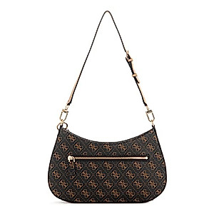 GUESS Noelle Top Zip Shoulder Bag, Brown Logo