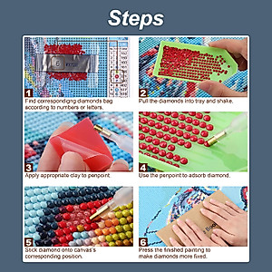 Stalente Diamond Painting Kits for Adults, 5D DIY Diamond Art Kits for Beginners Round Full Drill Diamond Painting for Home Wall Decoration Gift 12×12inch, Mandala