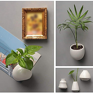 Pearlead Set of 6 Magnetic Mini Ceramic Vase Refrigerator Magnets Sticker Fridge Whiteboard Magnets for Home and Office Refrigerator Decoration