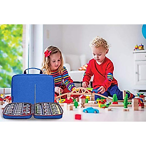 KISLANE Carrying Case for 48 Hot Wheels Cars, Kids Toy Cars Storage Case Hold 48 Hot Wheels Cars(Bag Only (Blue)