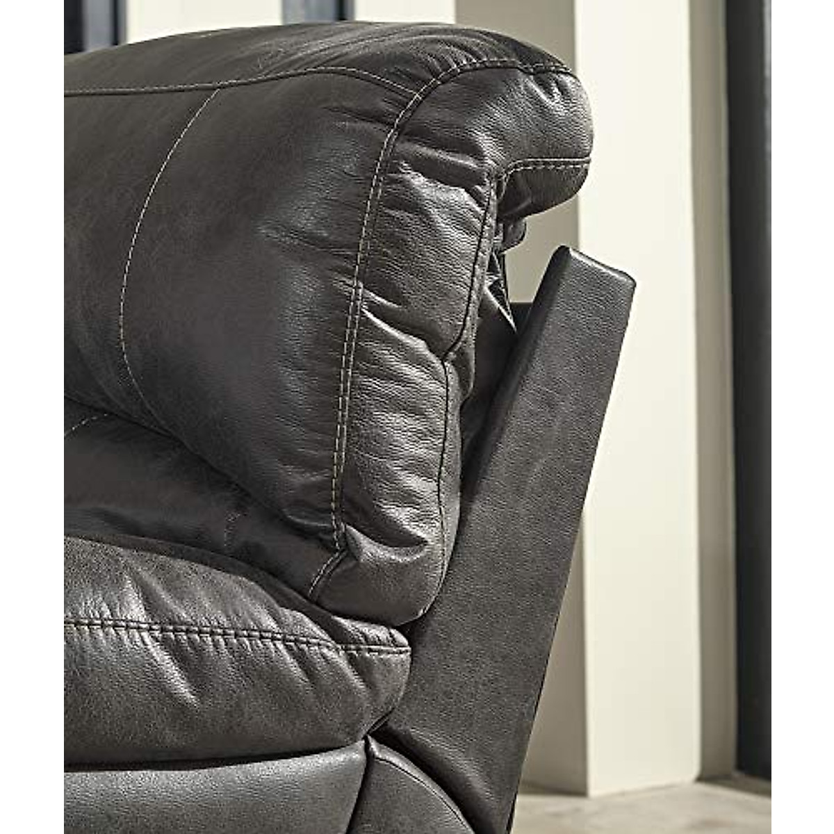 Signature Design by Ashley Dunwell Adjustable Power Reclining Loveseat with USB Charging, Gray