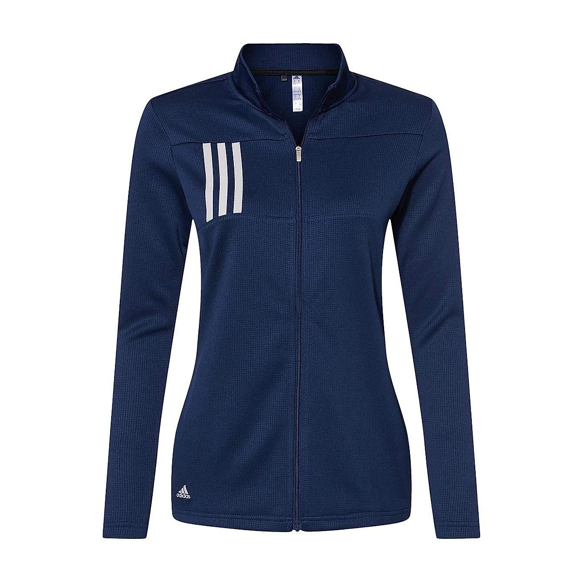Adidas - Women's 3-Stripes Double Knit Full-Zip - A483 - L - Team Navy Blue/ Grey Two