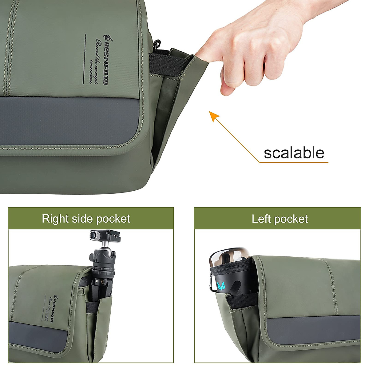 Besnfoto Camera Bag Small DSLR Camera Shoulder Bag for Photographer Waterproof Messenger Bag Crossbody Case Compatible with Canon Sony Nikon