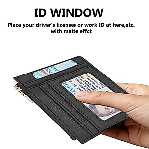 KNGITRYI Small Wallet for Women RFID Wallet for Women,Card Wallets for Women Slim,Credit Card Holder Wallet for Women (Simplicity, Black)