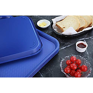New Star Foodservice 24364 Blue Plastic Fast Food Tray, 10 by 14 Inch, Set of 12